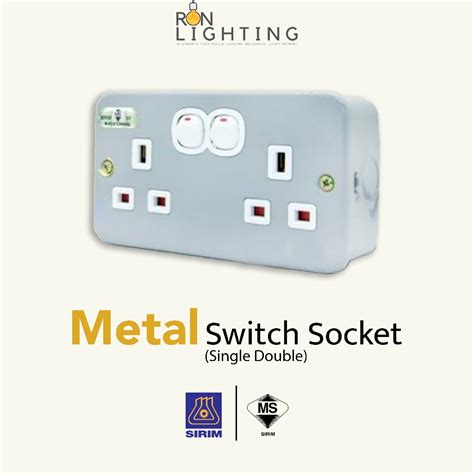 Pure Copper 13amp Metal Socket 15a Metal Clad Switch Socket Besi Double Switch Socket Double