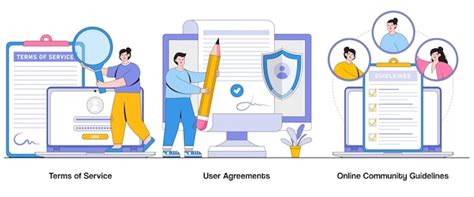 premium vector terms of service user agreements and online community