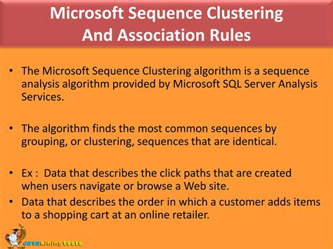 Ms Sql Server Microsoft Sequence Clustering And Association Rules Pptx