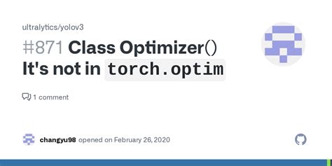 Class Optimizer Its Not In `torchoptim` · Issue 871 · Ultralyticsyolov3 · Github