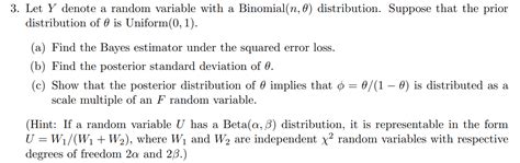 Solved 3 Let Y Denote A Random Variable With A Binomialn
