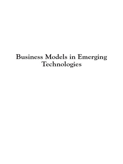 Business Models In Emerging Technologies Data Science Ai And
