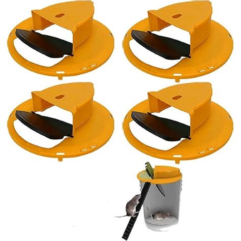 INFISU 4 Packs Bucket Mouse Traps,Mousetrap Slide Bucket Lid, Mouse Catching Tool,Mouse Trap ...