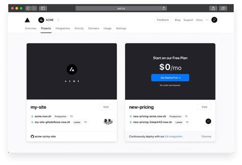 Dashboard Redesign Vercel