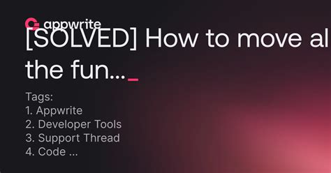 Solved How To Move All The Functions From Local To Server How To