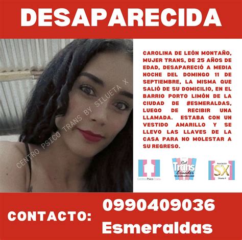 PLATAFORMA NACIONAL TRANS on Twitter: "Carolina de León, mujer trans, de 25 años, desapareció a ...