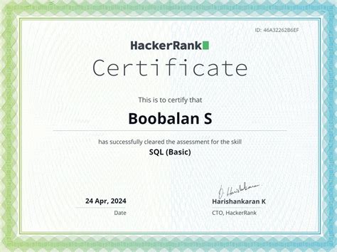Boobalan S On Linkedin Sql Datascience Hackerrank Learningjourney