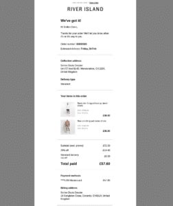 Order Confirmation Email Examples To Impress Customers