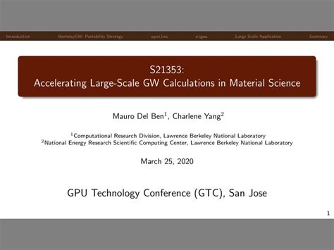 GTC 2020: Accelerating Large-Scale GW Calculations in Material Science | NVIDIA Developer