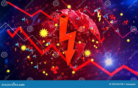Energy And Global Decarbonization On Digital Globe Background Stock Illustration Illustration
