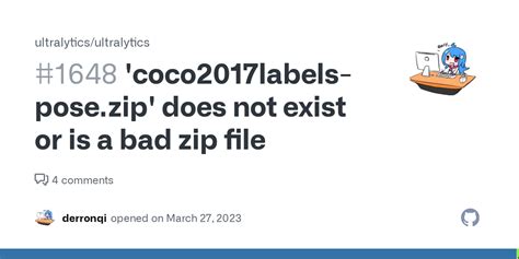 Coco2017labels Posezip Does Not Exist Or Is A Bad Zip File · Issue