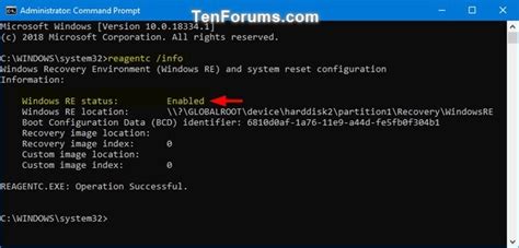 Enable Or Disable Windows Recovery Environment In Windows 10 Tutorials