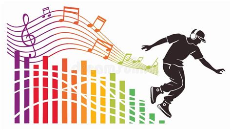 Music Notes And Dancer Rhythmic Movement Performance Art Vector Design Generative Ai Stock