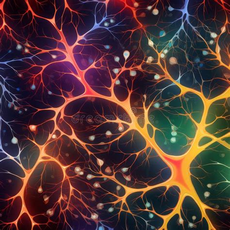 Seamless Pattern Texture With Millions Of Neurons Warm Generated By Ai Stock Illustration