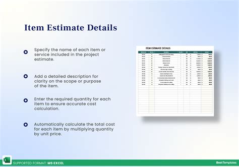 Project Cost Estimator Excel Template Best Templates