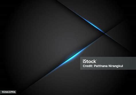 블루 라이트 라인 추상화 검은 빈 공간 디자인 현대 미래 기술 배경 벡터 일러스트 레이 션에 그림자를 교차 0명에 대한 스톡 벡터 아트 및 기타 이미지 Istock