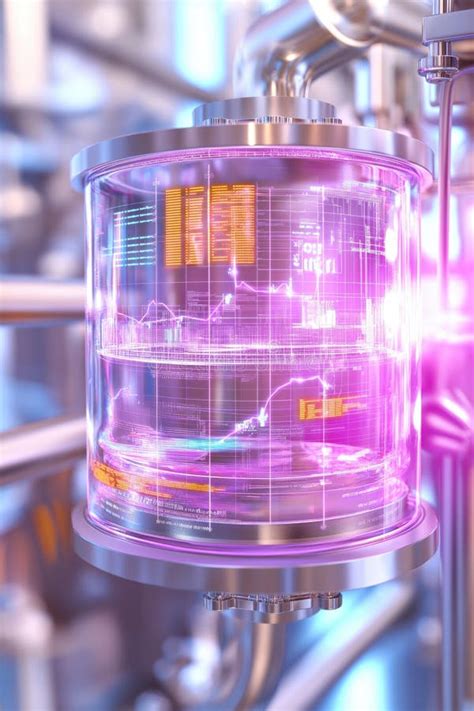 Industrial Innovation With Digital Data Interface At A Modern Plant