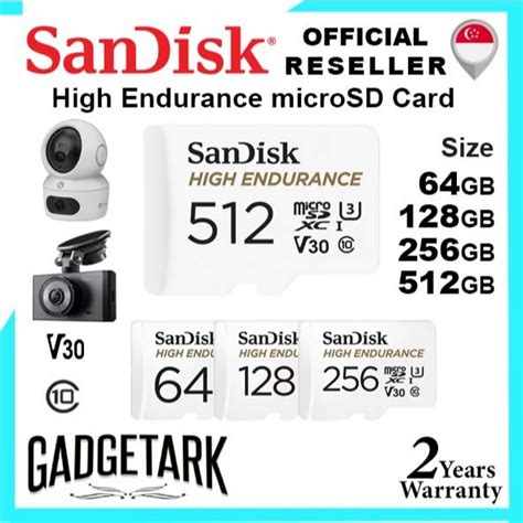 SanDisk High Endurance 128GB 256GB 512GB Video Micro SD HCXC Adapter Dash Cam IP Camera