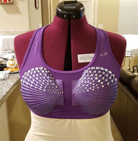 Ariel Running Costume Rhinestone Seashell Sports Bra Items Used