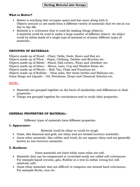 2 Sorting Material Into Groups Pdf Solubility Water