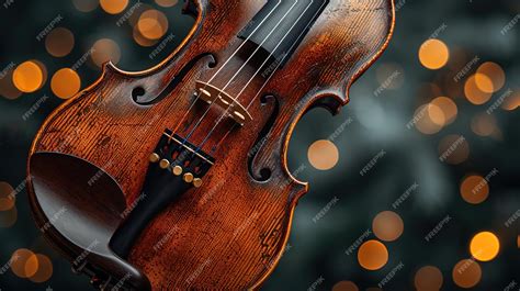 Premium Photo Violin On A Dark Background With Bokeh