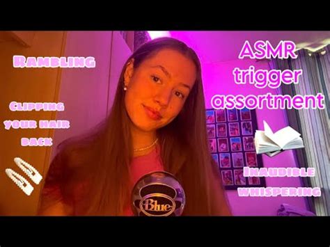 ASMR trigger assortment and inaudible whispering - YouTube