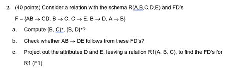 Solved Points Consider A Relation With The Schema Chegg