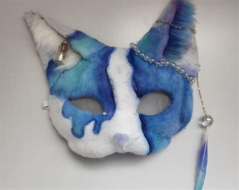 Fully Lined Water Themed Therian Mask Etsy