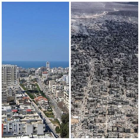 Gaza City Before And After The Genocide