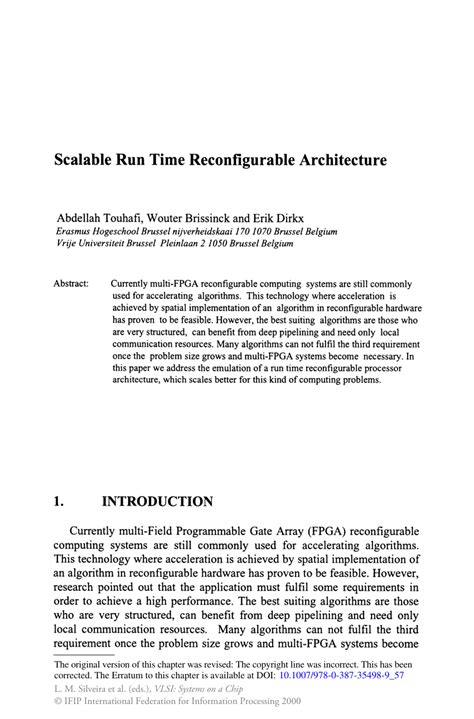 Pdf Scalable Run Time Reconfigurable Architecture