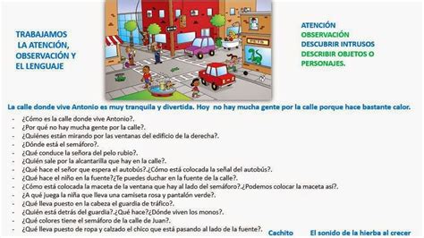 Tarjetas Para Trabajar Atención Y Lenguaje Lenguaje Atención