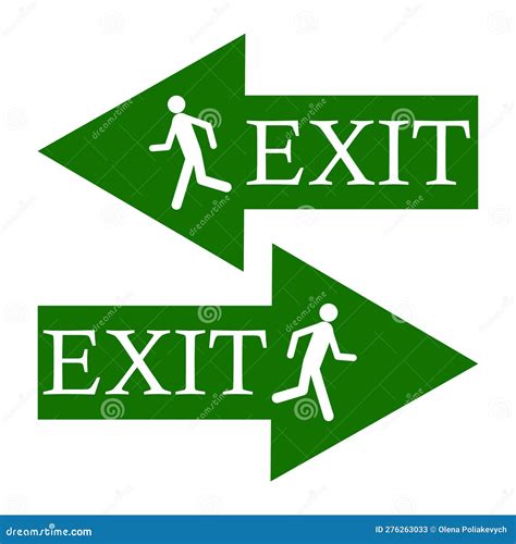 Green Arrows Exit On White Background Security Icon Set Vector Illustration Stock Vector