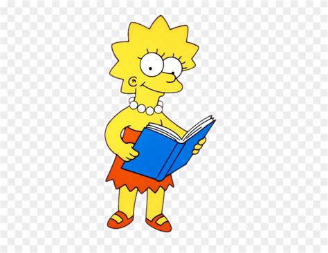 Simpsons Clip Art Lisa Simpson Reading A Book Png Download 172403 Pinclipart