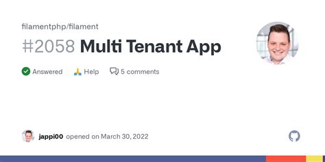 Multi Tenant App · Filamentphp Filament · Discussion 2058 · Github