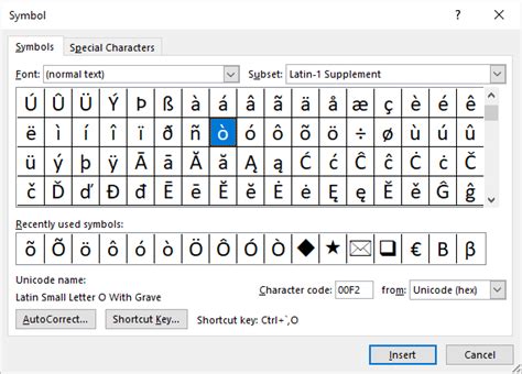 How To Insert Or Type O With An Accent Mark In Word Ò Ó Ô Õ Ö ò