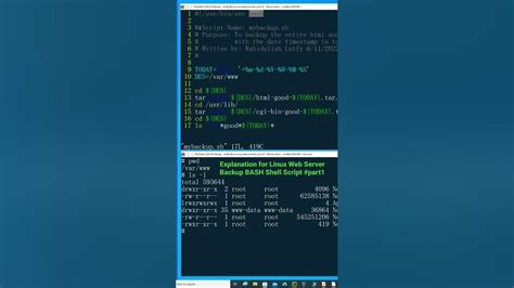 Explanation For Linux Web Server Backup Bash Shell Script ‘mybackupsh