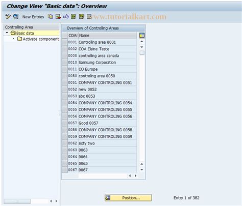 OK01 SAP Tcode Controlling Area Components StKFs OK01 SAP Tcode Controlling Area Components StKFs