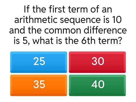 Arithmetic Sequence Quiz