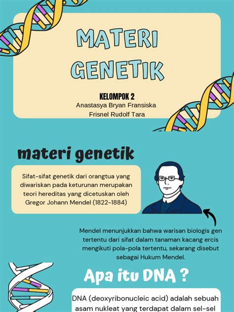 Genetics Science Presentation In Blue Yellow Flat Graphic Style