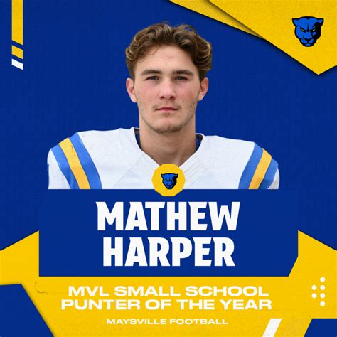 🐾🏈maysville Senior Mathew Harper Named Mvl Small School Punter Of The Year 🏈🐾 Maysville