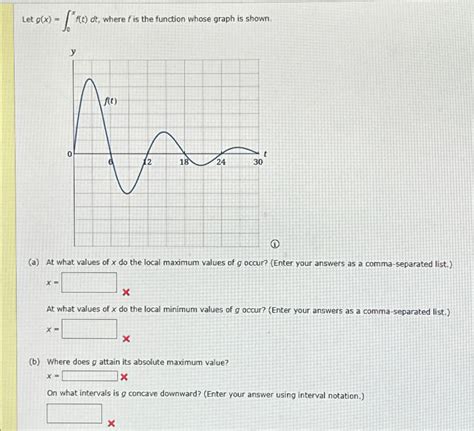 solved let g x ∫0xf t dt ﻿where f ﻿is the function whose