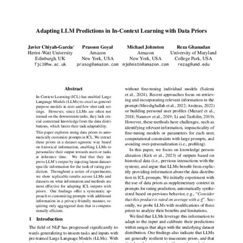 Adapting Llm Predictions In In Context Learning With Data Priors Acl Anthology