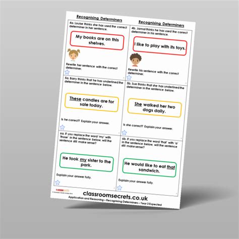 Year 3 Recognising Determiners Application And Reasoning Resource