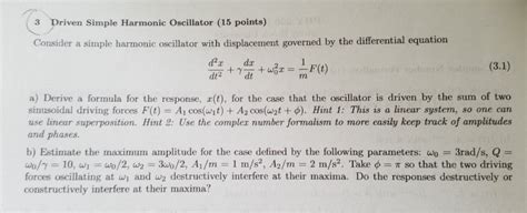 Solved Driven Simple Harmonic Oscillator Points Chegg