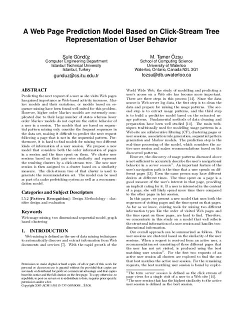 pdf a web page prediction model based on click stream tree