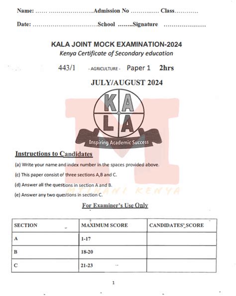 2024 Form 4 Maranda High School Mock Kcse