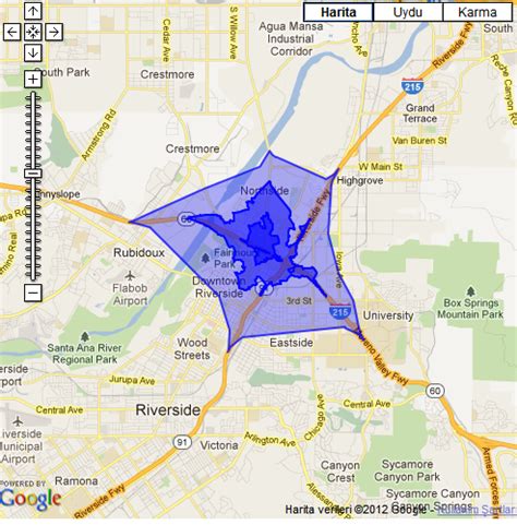 creating drive time polygon around map point geographic information