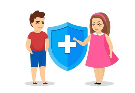 Concepto De Banner De Seguro De Vida Y Salud Para Niños Niño Y Niña