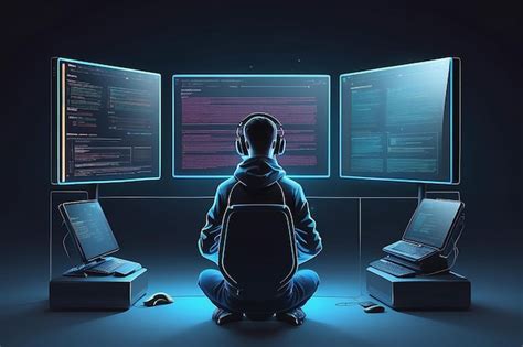 Premium Ai Image Pair Programming Concept Illustration