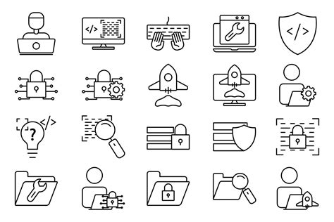 Developer Illustration Icon Set Line Icon Style Icon Related To Web Developer App Developer